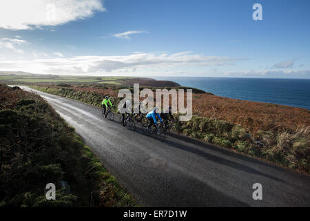 Cyclists in Cornwall, Fall - Autumn England Stock Photo - Alamy