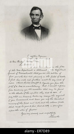 [Letter from Abraham Lincoln to Mrs. Bixby, with bust-length portrait ...