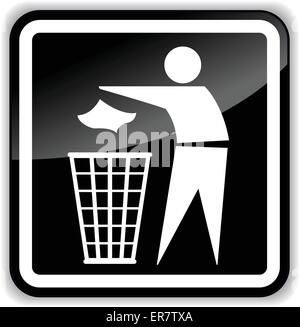 Recycle bin icon flat vector. Web interface. Time contact Stock Vector ...