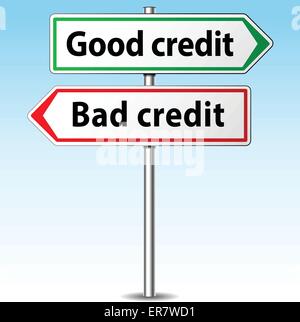 Illustration of good and bad choice directional sign Stock Vector Image ...