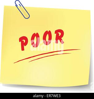 illustration of poor yellow note concept sign Stock Vector Image & Art ...