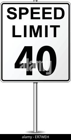 Speed limit 40 traffic signs vector. Red circle background. Road traffic symbols Stock Vector ...