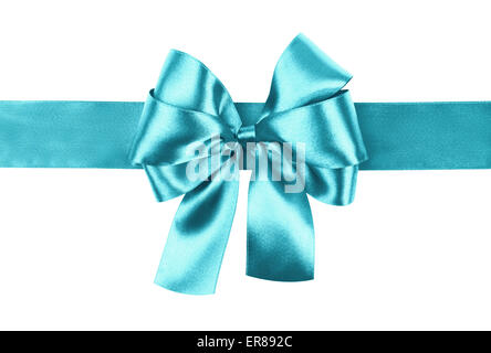 cyan bow photo made from silk Stock Photo - Alamy