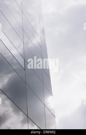 low angle view of building against bright blue sky in Copenhagen ...