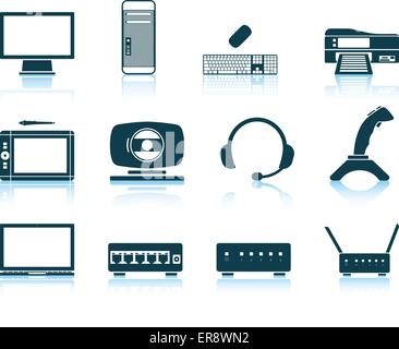 Set of 10 icons Hardware A set vector icons. Outline isolated signs ...