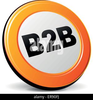 3d illustration of b2b ( business to business ) button isolated white ...