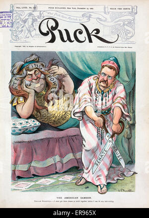 The American Samson ' Theodore Roosevelt as Delilah with a broken pair ...