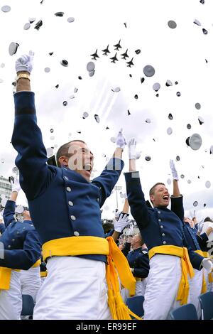 Air Force cadets celebrate at the conclusion of the United States Air ...