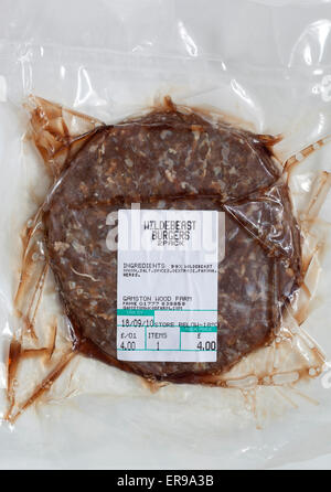 Wildebeest Meat Burgers - Close up - An example of the strange or weird ...