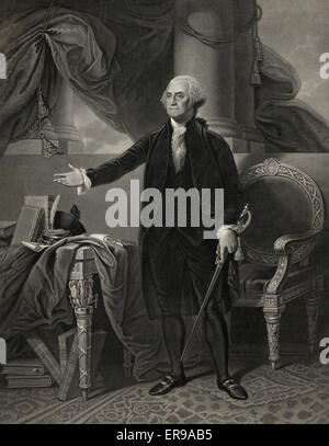 George Washington, full-length portrait, standing on bunker, facing ...