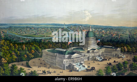 Washington DC and Capitol Building aerial view Stock Photo - Alamy