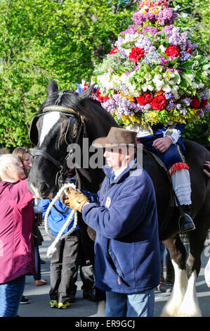 Traditional Oak Apple Day procession, Castleton,Derbyshire,England ...