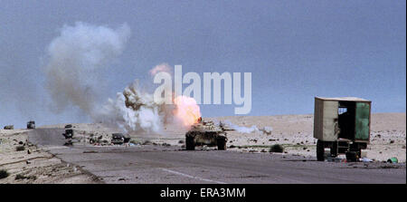 The highway of Death. A highway to the North of Kuwait City that leads ...