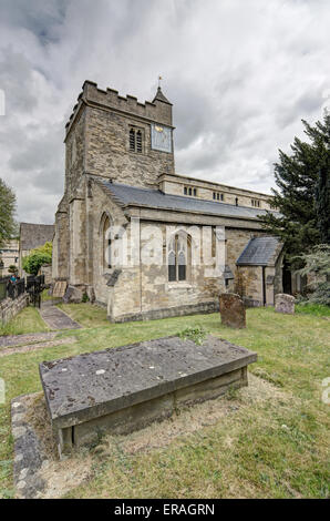 Cross with church, Cross with church Stock Photo - Alamy