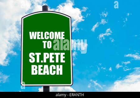 Welcome to St Pete Beach Sign, St Petersburg Beach, Gulf Coast Stock ...