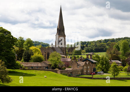 Edensor village in the Peak District Derbyshire England Stock Photo - Alamy
