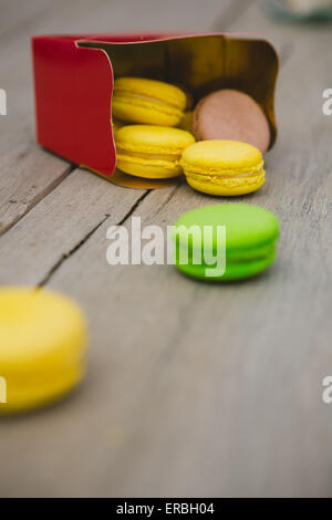 A lot of french colorful macarons. shallow dof Stock Photo - Alamy