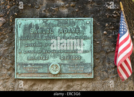 Samuel Adams grave at the Granary Burial Ground on the Freedom Trail ...