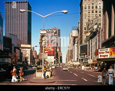 1970s America. Times Square. Manhattan, New York City, ca. 1972 Stock ...
