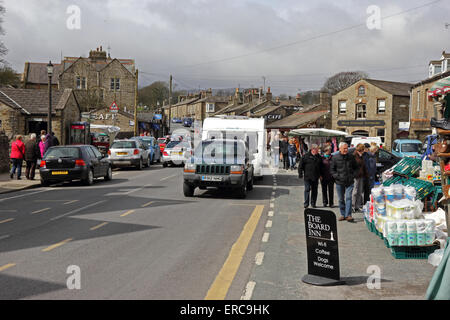 Market Day at Hawes Market Town Wensleydale Yorkshire England Stock ...