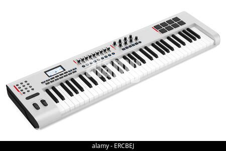 gray synthesizer isolated on white background Stock Photo - Alamy
