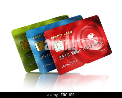 Multiple credit cards isolated on white background Stock Photo - Alamy