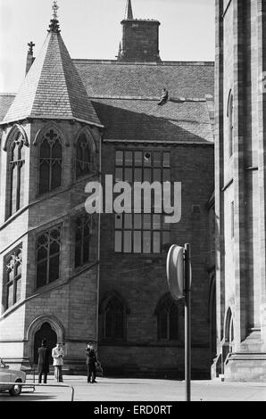 Protester Keith Lomax seen here on the roof of the Rochdale Town Hall ...