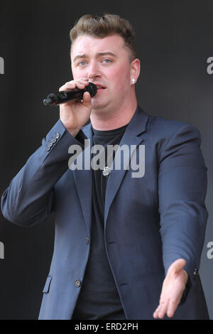 Sam Smith performing at Hylands Park,Chelmsford,Essex,on Sunday Aug ...