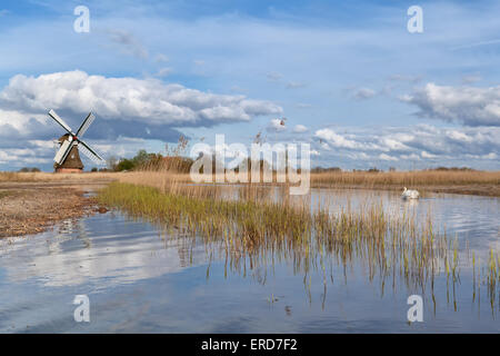 Dutch windmill over blue sky, Holland Stock Photo - Alamy