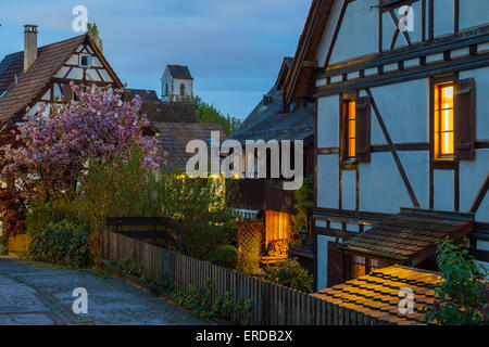 Evening in Allschwil-village, canton Basel-Country, Switzerland Stock ...