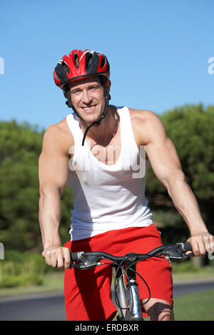 Man On Cycle Ride Stock Photo - Alamy
