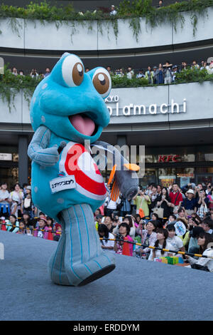 Saga Prefecture mascot character Ariake Gatagorou performs during the ...