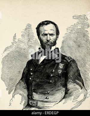 Union General William Tecumseh Sherman in Civil War uniform. Hand ...