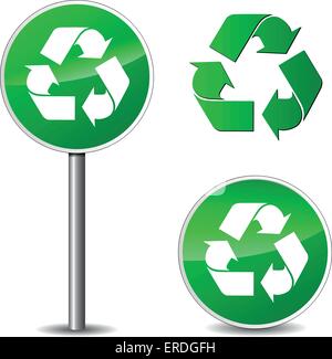 recycle symbol on white background Stock Vector Image & Art - Alamy