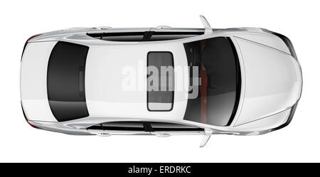 White car top view isolated on white Stock Photo - Alamy