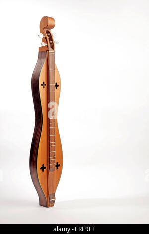 4 string Appalachian Dulcimer, also known as Mountain Dulcimer or mountain zither. Close up ...