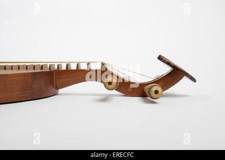 Chinese Moon shaped lute, or moon guitar. Yueh chin. Yueqin. Detail of ...