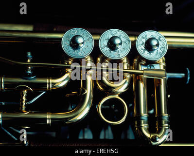 Lechner rotary-valve B flat trumpet -close shot Stock Photo - Alamy