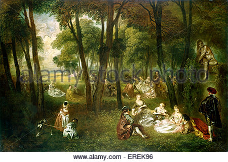 Fete in a Park, by Antoine Watteau, 1719-1721, Wallace Collection Stock ...