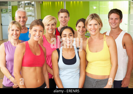 Portrait Of Group Of Gym Members In Fitness Class Stock Photo - Alamy