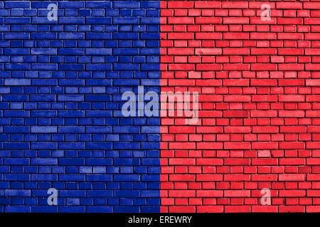 Flag of Paris painted on brick wall Stock Photo - Alamy