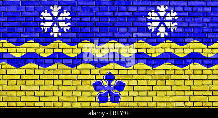 Flag of Prince George painted on brick wall Stock Photo - Alamy