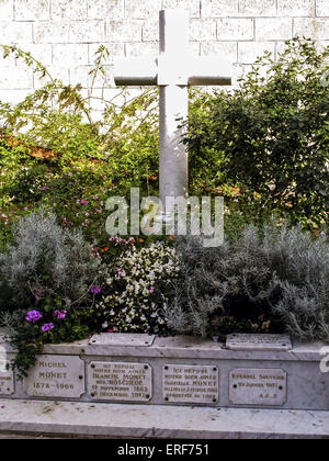 The family grave of impressionist artist Claude Monet in the small ...