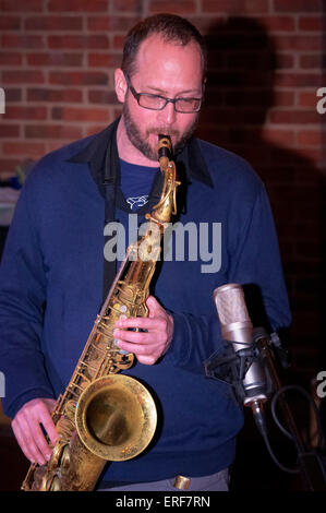 Jazz Saxophonist Michael Blake performing with the Ben Allison Band At ...