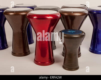 collection of Darbuka or Darabuka or Dumbek goblet drums from North ...