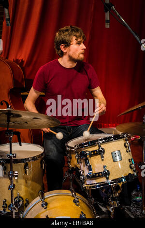Drummer Jon Scott during sound checks at the Turner Sims Concert Hall ...