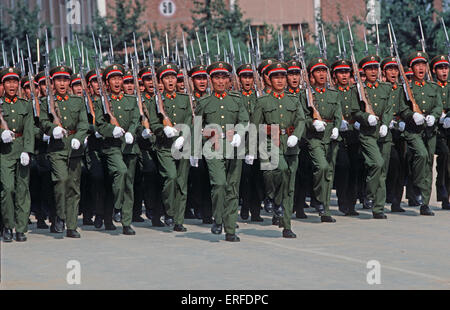 Peoples Liberation Army officers drilling at Shijiazhuang Military ...