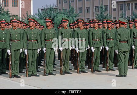 Peoples Liberation Army officers drilling at Shijiazhuang Military ...