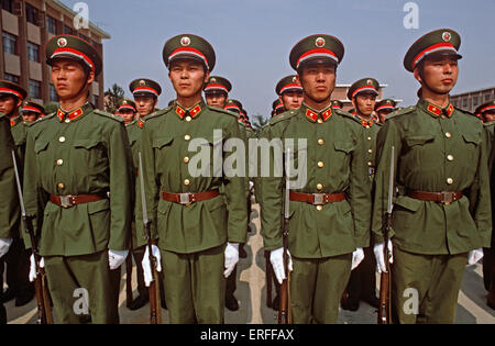 Peoples Liberation Army officers drilling at Shijiazhuang Military ...