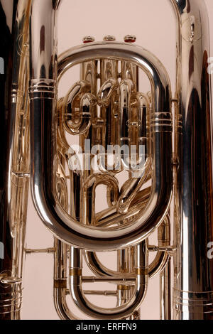 Tuba - close-up of valves by Yamaha Stock Photo - Alamy